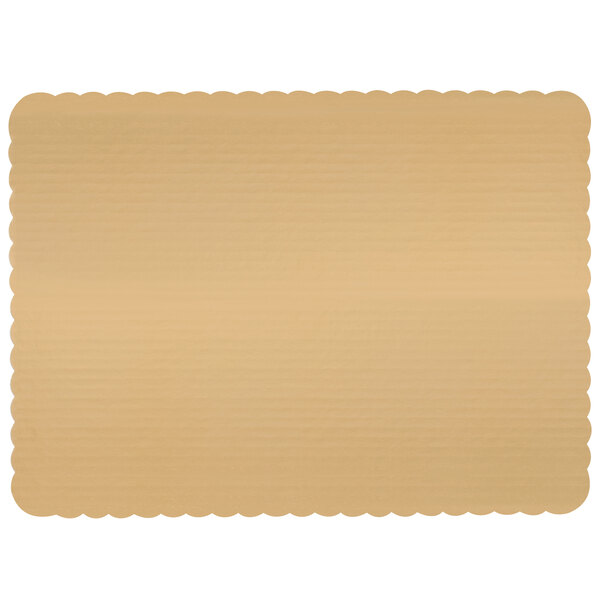 18 3/4" x 13 3/4" Gold Laminated Rectangular Corrugated 1/2 Sheet Cake ...
