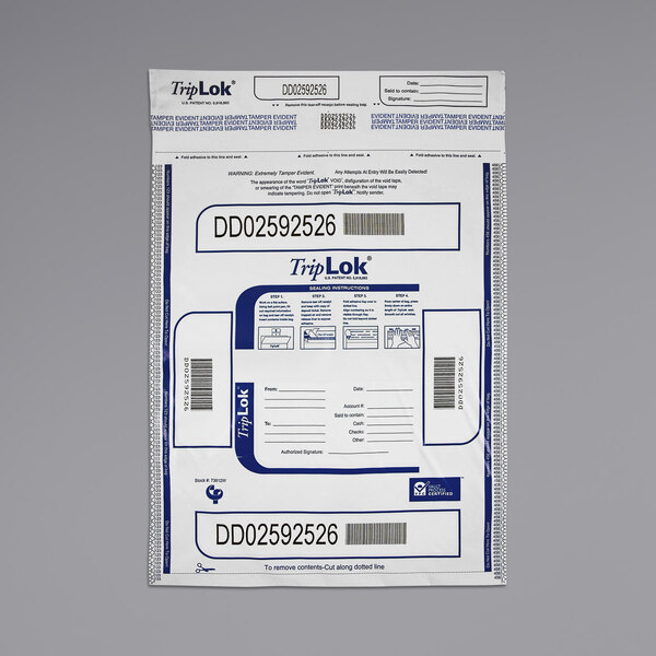 Controltek USA 585043 TripLok White 12" x 16" Tamper-Evident Cash ...