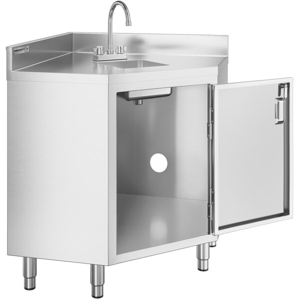 Regency Spec Line 30" x 30" 14 Gauge Stainless Steel Corner Work Table ...