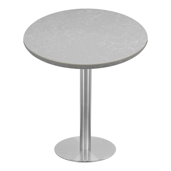 Art Marble Furniture Q415 48" Round Nebula Gray Quartz Tabletop