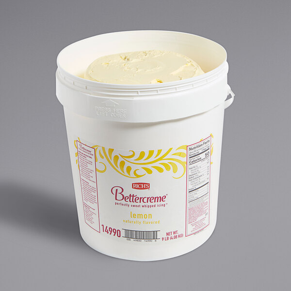 Rich's Bettercreme Lemon Whipped Icing - 9 lb. Pail