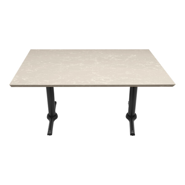 Art Marble Furniture Q415 24" x 30" Nebula Gray Quartz Tabletop