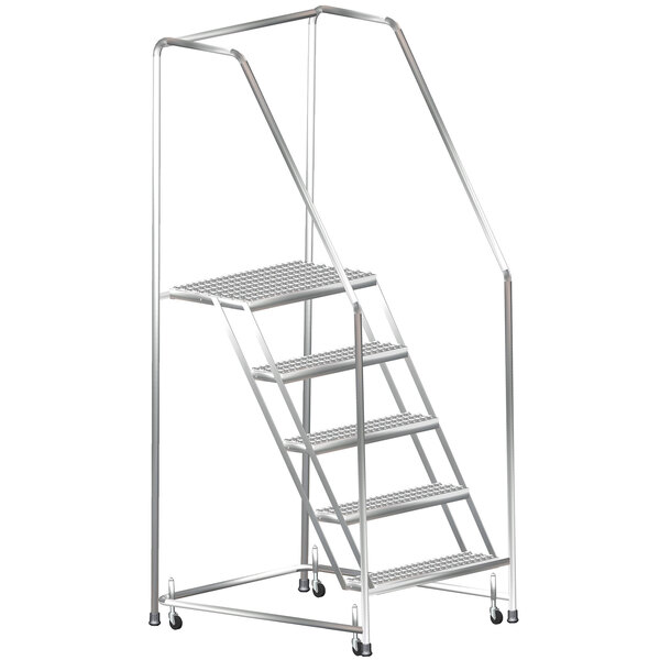 Ballymore SS530 5-Step Stainless Steel Rolling Ladder with Spring ...