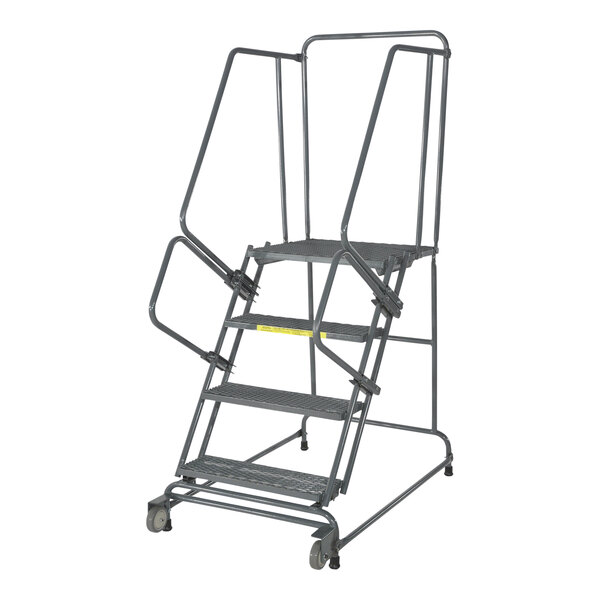 Ballymore TR-4P Tilt & Roll 4-Step Gray Steel Rolling Safety Ladder ...