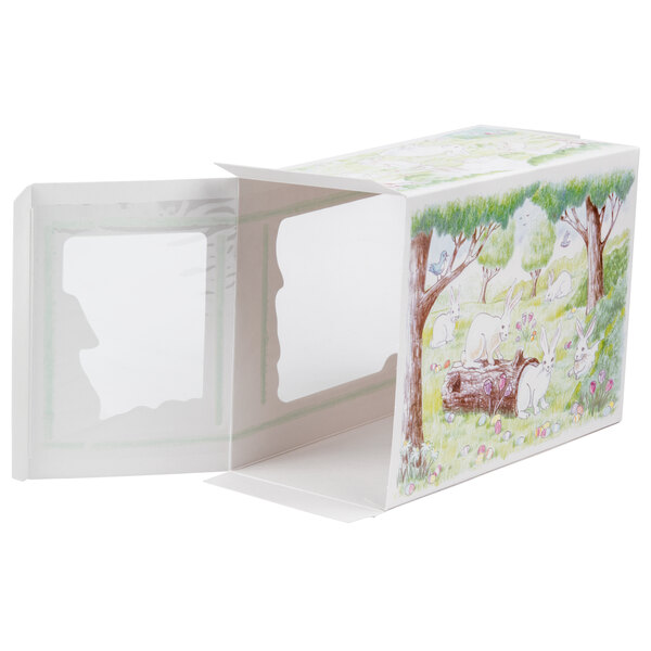 7 1/2" x 5" x 10" Window Bakery Box with Easter Design - 100/Bundle