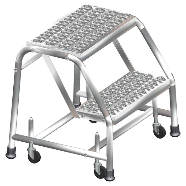 Ballymore SS2N 2-Step Stainless Steel Rolling Step Stool with Spring ...