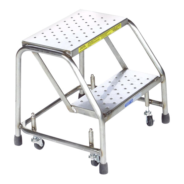 Ballymore SS2N 2-Step Stainless Steel Rolling Step Stool with Spring ...