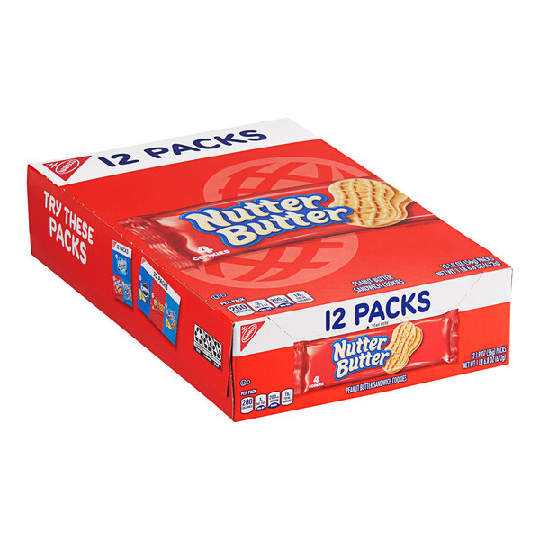 Nabisco Nutter Butter 4-Count (1.9 oz.) Cookie Pack - 48/Case