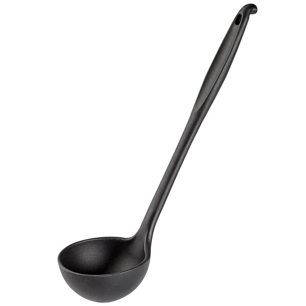 Tablecraft 10052 4 oz. Black Silicone-Coated Stainless Steel Serving ...