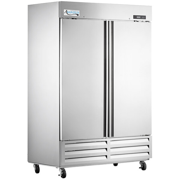 Avantco A Plus AP-49F 55 3/8" Stainless Steel Solid Door Reach-In Freezer