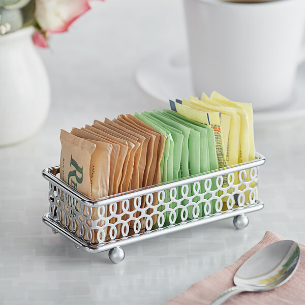 Vollrath WR-1009 Chrome Rectangular Sugar Caddy - 5" x 2" x 2"