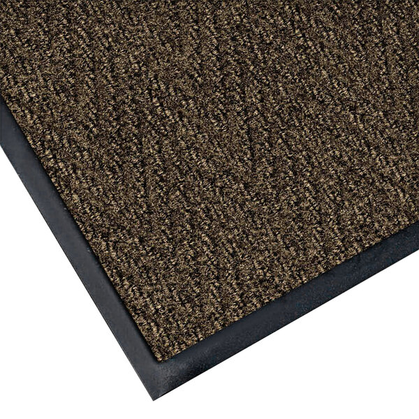Lavex Chevron Rib 3' x 10' Brown Antimicrobial PET Fiber Indoor ...