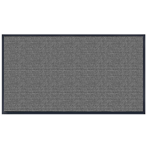 Lavex Needle Rib 3' x 10' Gray Antimicrobial PET Fiber Indoor Entrance ...