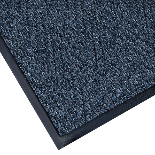 Lavex Chevron Rib 3' x 10' Blue Antimicrobial PET Fiber Indoor Entrance ...