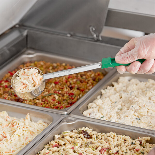 Choice 4 oz. Green Solid Portion Spoon