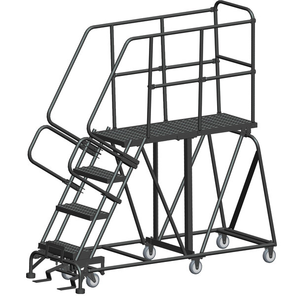 Ballymore SEP4-2448 4-Step Heavy-Duty Steel Mobile Work Platform with ...