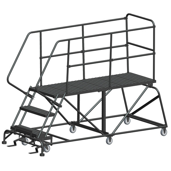 Ballymore SEP3-3672 3-Step Heavy-Duty Steel Mobile Work Platform with ...