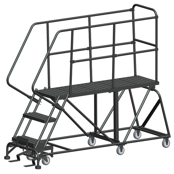 Ballymore SEP3-2460 3-Step Heavy-Duty Steel Mobile Work Platform with ...