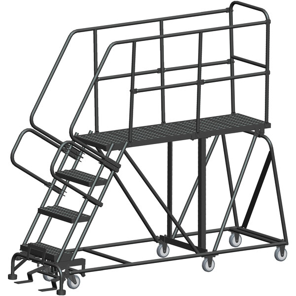 Ballymore SEP4-2460 4-Step Heavy-Duty Steel Mobile Work Platform with ...