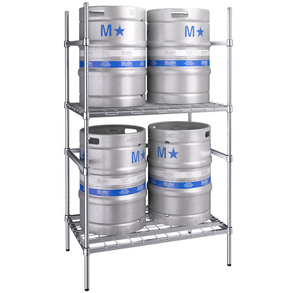 Regency 4 Keg Chrome Keg Rack - 24" x 36" x 64"