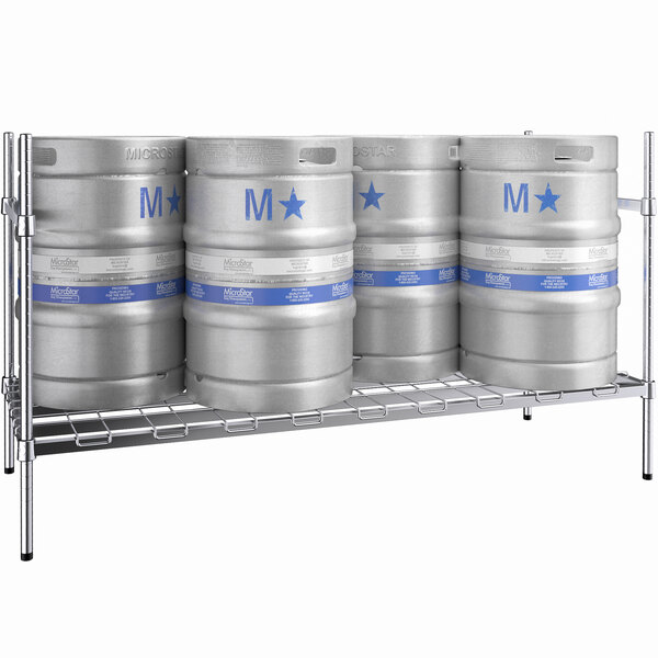 Regency 4 Keg Chrome Keg Rack - 24" x 60" x 34"