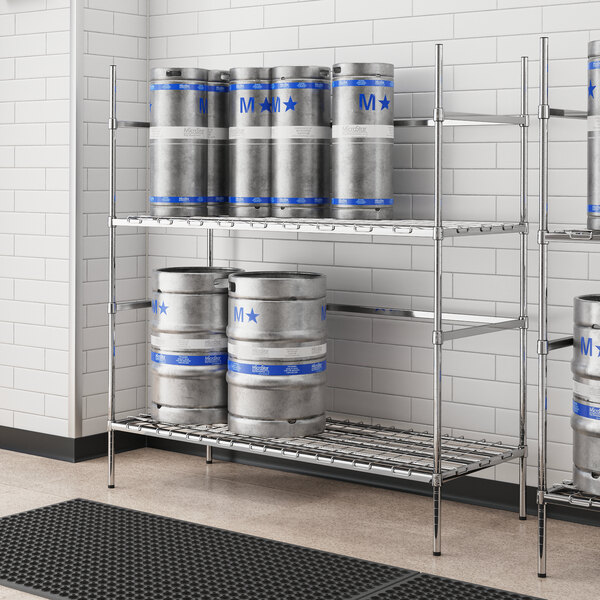 Regency 8 Keg Chrome Keg Rack - 24" x 60" x 64"
