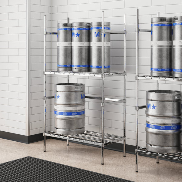 Regency 4 Keg Chrome Keg Rack - 18" x 36" x 64"