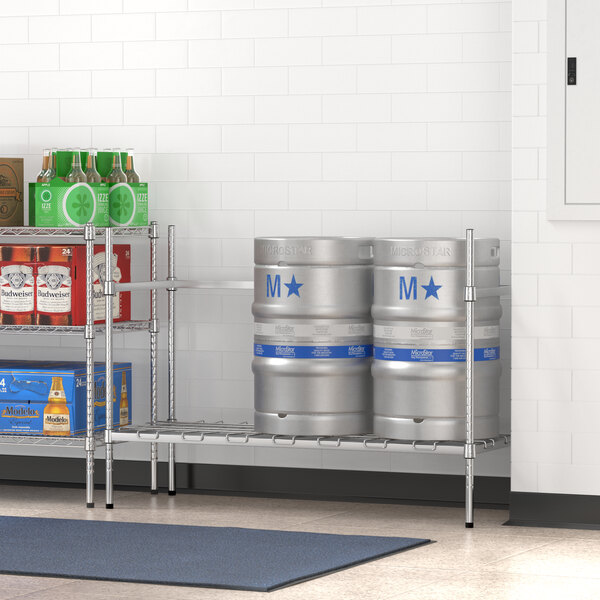 Regency 2 Keg Chrome Keg Rack - 24" x 36" x 34"