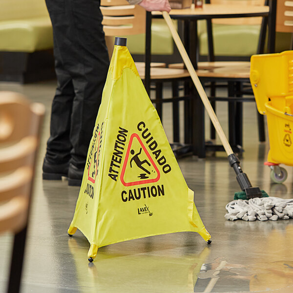 Lavex 30" Caution Wet Floor Pop-Up Sign