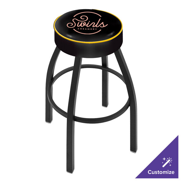 Holland Bar Stool L8B130CUSTOM Customizable Logo Single Ring Swivel Bar ...
