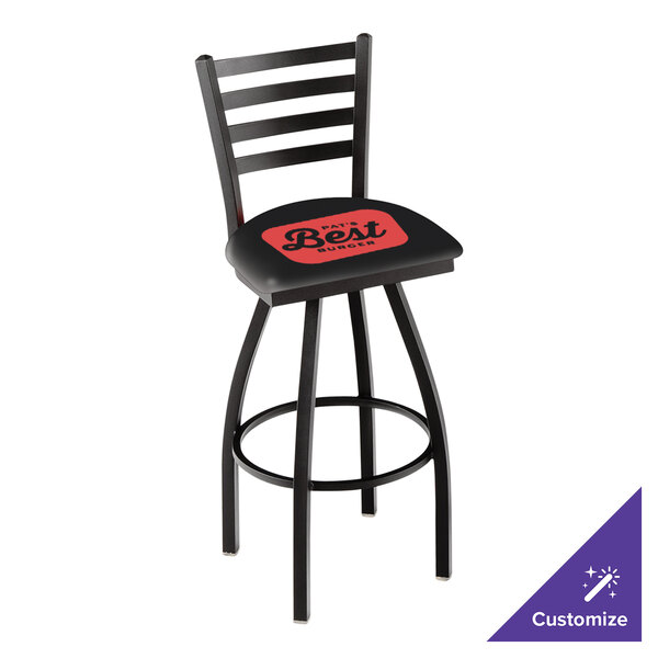 Holland Bar Stool L01430CUSTOM Customizable Logo Swivel Bar Stool with ...