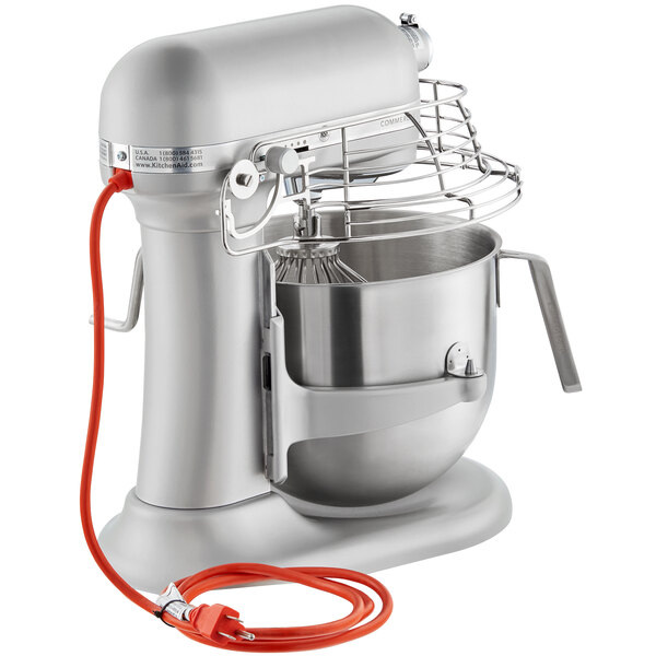 KitchenAid KSMC895NP Silver 8 Qt. Bowl Lift Countertop Mixer with Guard ...