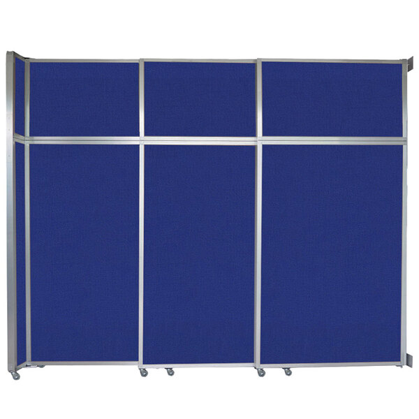 Versare 1072305 Royal Blue Operable Wall Sliding Room Divider - 9' 9" x ...