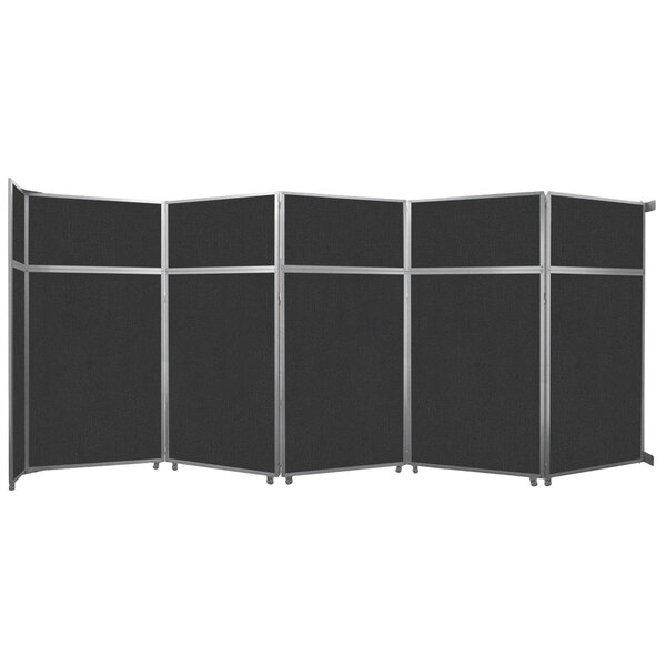 Versare 1070502 Black Operable Wall Folding Room Divider - 19' 6" x 8 ...