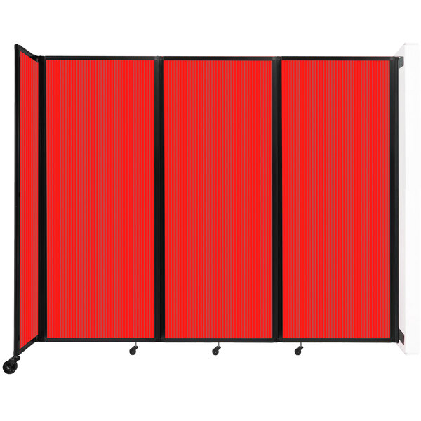 Versare 7282308 Red Poly Wall-Mounted Room Divider 360 - 8' 6" x 6' 10"