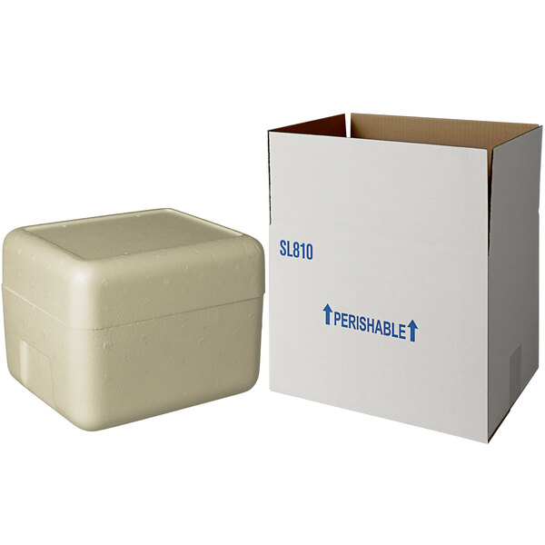 Insulated Shipping Box with Biodegradable Cooler 11 3/8" x 8 3/4" x 8 ...