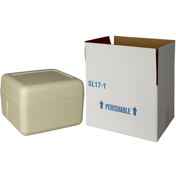 Insulated Shipping Box with Biodegradable Cooler 12 1/8" x 10 3/4" x 7 ...