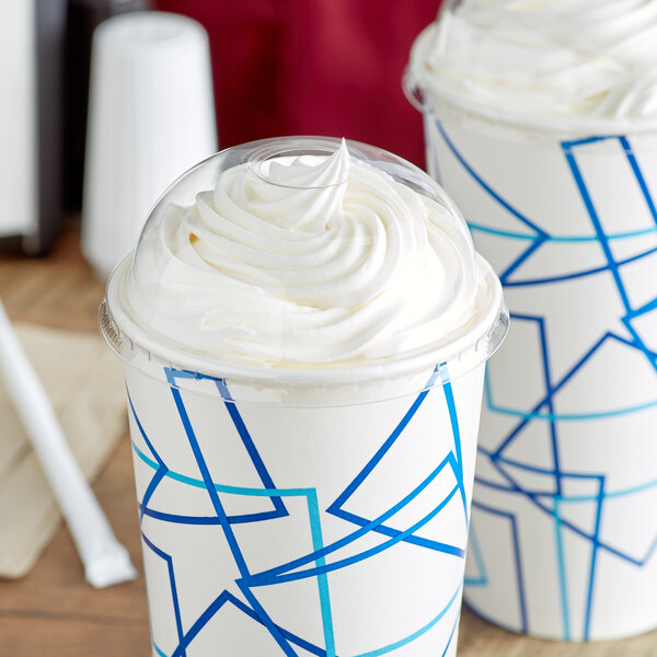 Choice 32 oz. Translucent Cold Cup Dome Lid with Opening - 50/Pack