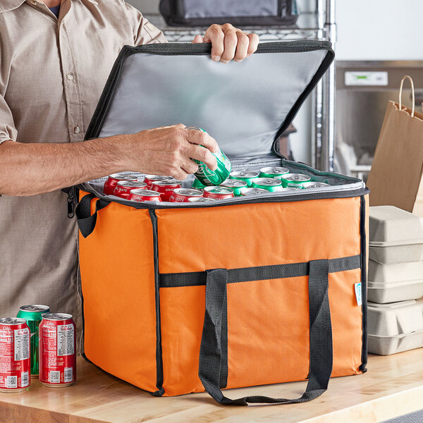 Choice Orange Medium Insulated Nylon Cooler Bag (Holds 40 Cans)