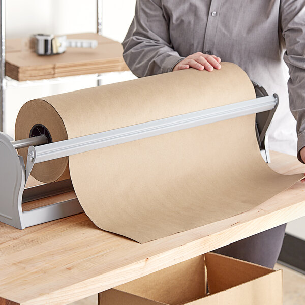 Lavex 24" x 765' 40 lb. Natural Kraft Void Fill Packing Paper Roll
