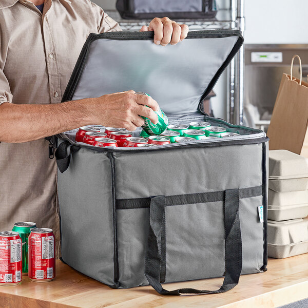 Choice Gray Medium Insulated Nylon Cooler Bag (Holds 40 Cans)