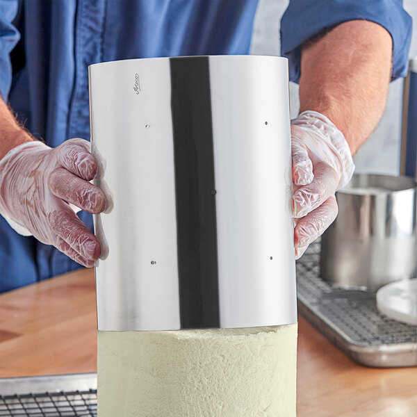 Ateco 4993 6" x 8" Stainless Steel Round Cheese Mold / Hoop