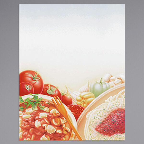 Choice 8 1/2" x 11" Menu Paper - Italian Themed Pasta Design Cover ...