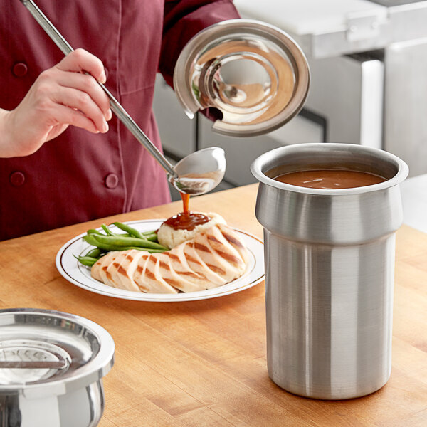 Vollrath 2.5 Qt. Stainless Steel Inset Kit with Cover and 2 oz. Ladle