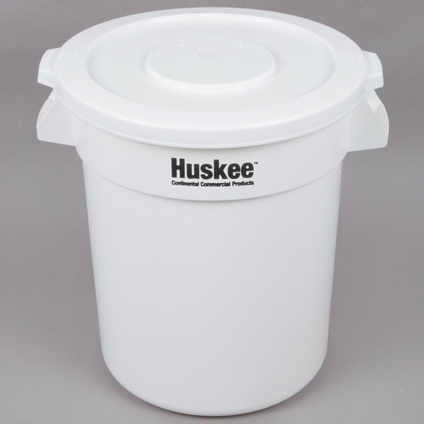 Continental Huskee 20 Gallon / 320 Cup White Round Ingredient Storage ...