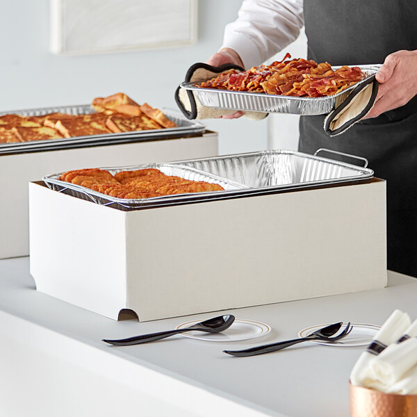 Choice 20 3/4" x 13 1/4" x 7 1/2" Disposable White Chafer Wind Guard ...