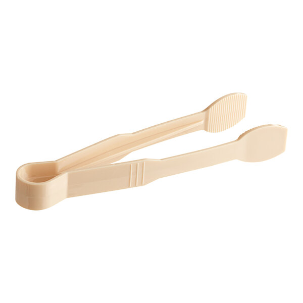 Thunder Group Beige 12" Polycarbonate Flat Grip Tongs
