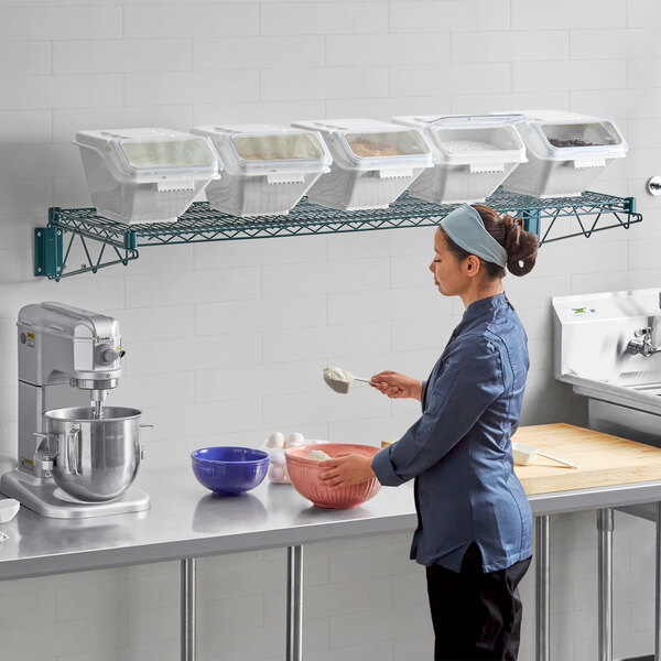 Baker's Lane 18" x 60" Wall-Mounted Ingredient Bin Epoxy Shelving Kit ...