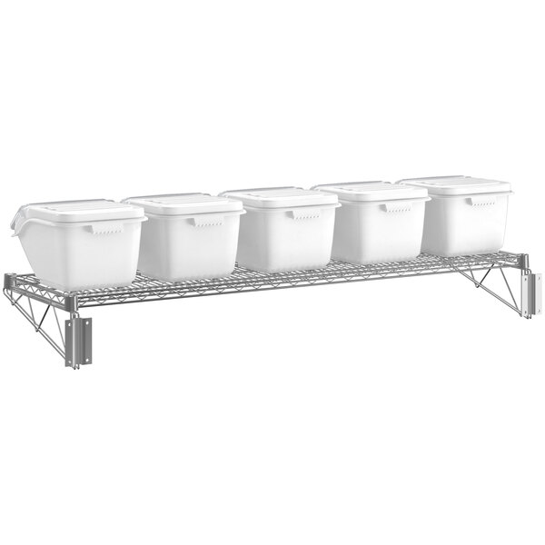 Baker's Lane 18" x 60" Wall-Mounted Ingredient Bin Shelving Kit with 5 ...