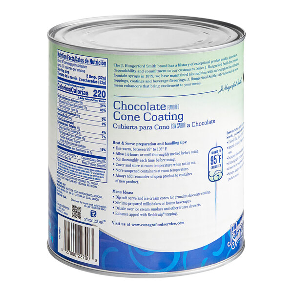 J. Hungerford Smith Chocolate Cone Shell Coating #10 Can